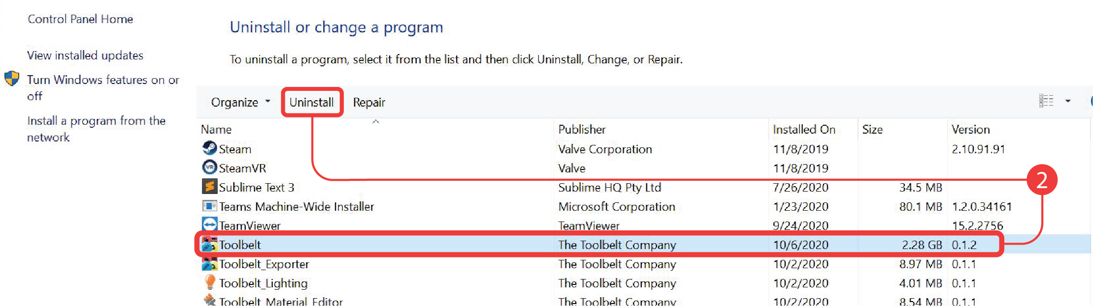 Uninstall The Toolbelt Software – Toolbelt Support
